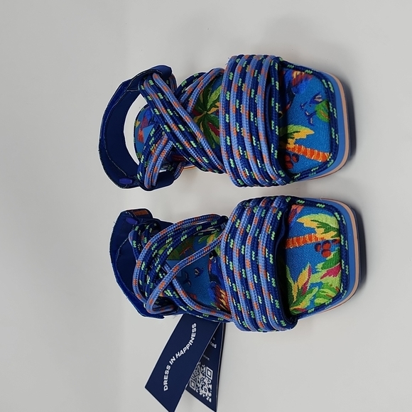 FARM Rio | Shoes | Farm Rio Blue Macaw Platform Sandals | Poshmark